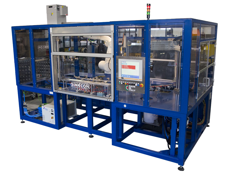 Isola robotizzata per assemblaggio spoiler - Simecon
